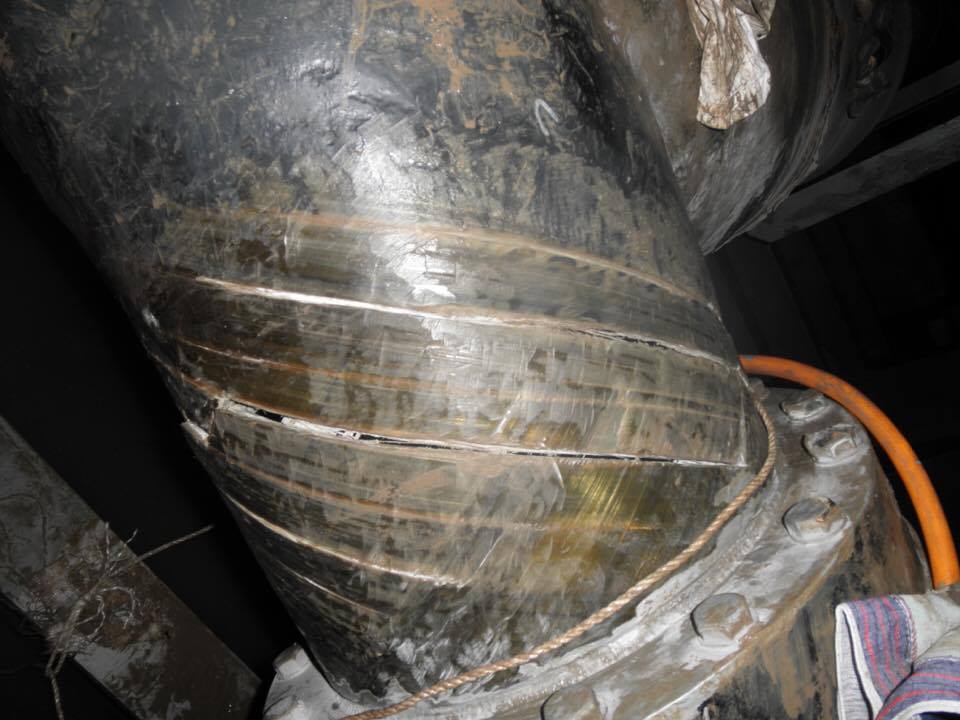 Ballast pipe repairs in situ ( pvc material) – Navales